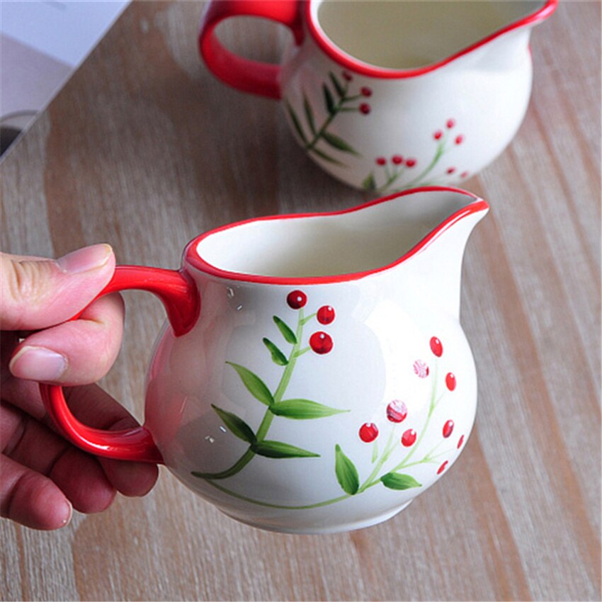 Simple Ceramic Milk Jugs Handle Porcelain Matte Gl... – Vicedeal