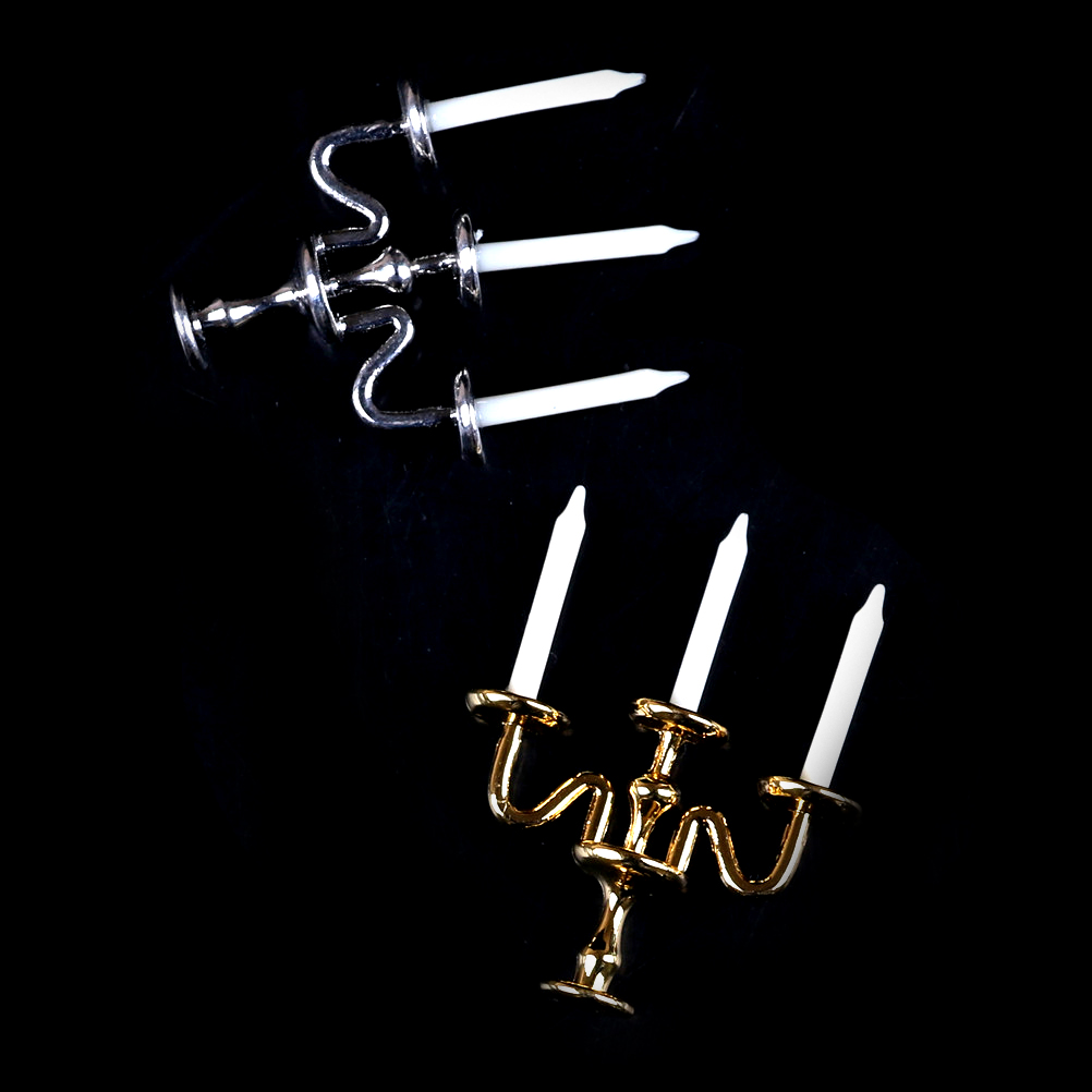 1:12 Scale 3-arm Candelabra Dollhouse Miniature Ca... – Vicedeal