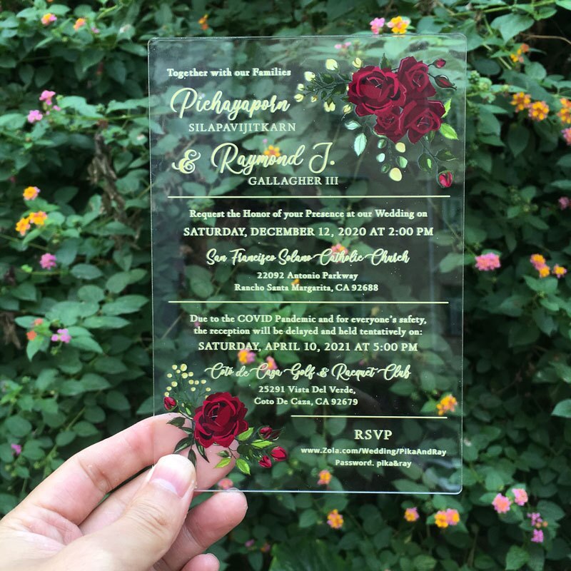 Carta de invitación de acrílico transparente, tarj... – Grandado