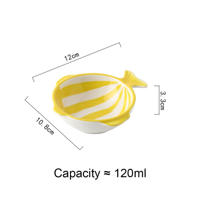 Irregular Fish Shape Ceramic Plate Rectangle Solid... – Grandado