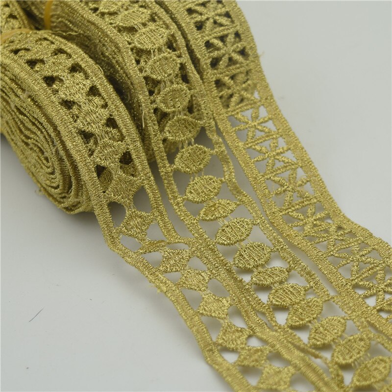 10Yard Afrika colorul Geborduurde gold braid kant ... – Grandado