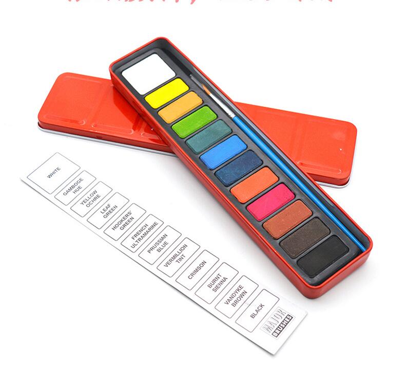 12 Color solid watercolors, water colors, painting... – Grandado