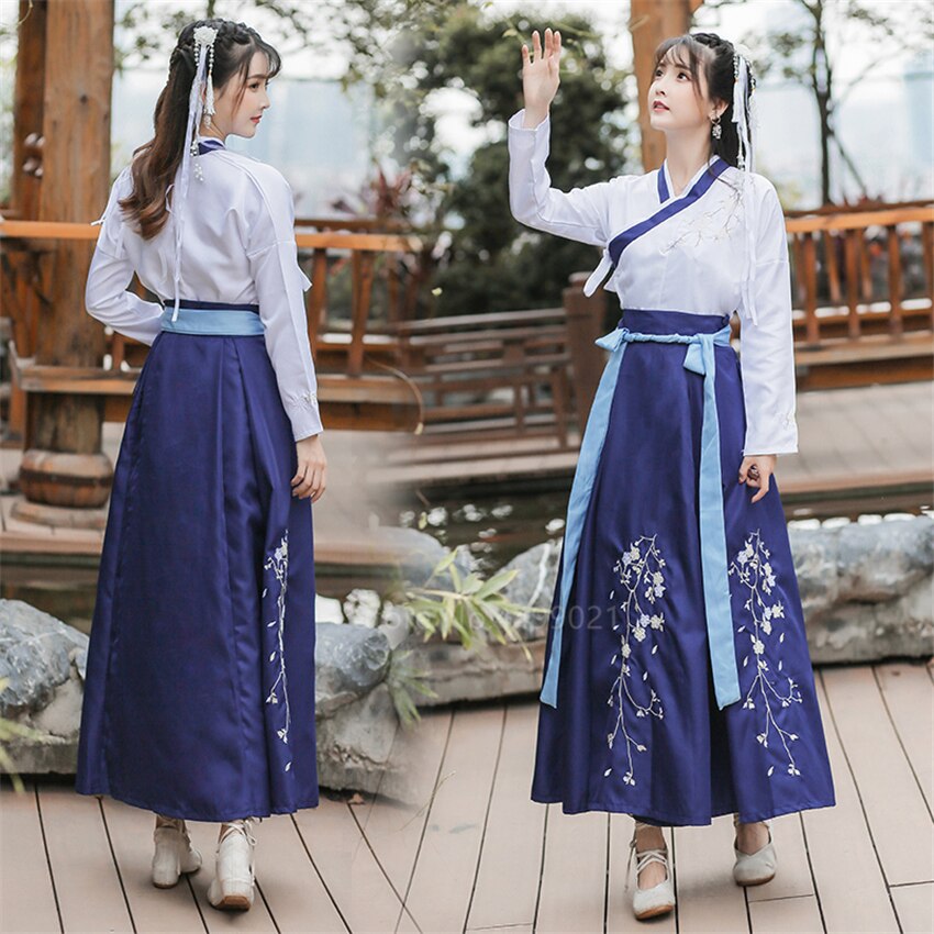 Chinese National Style Woman Hanfu Dress Floral Em... – Vicedeal