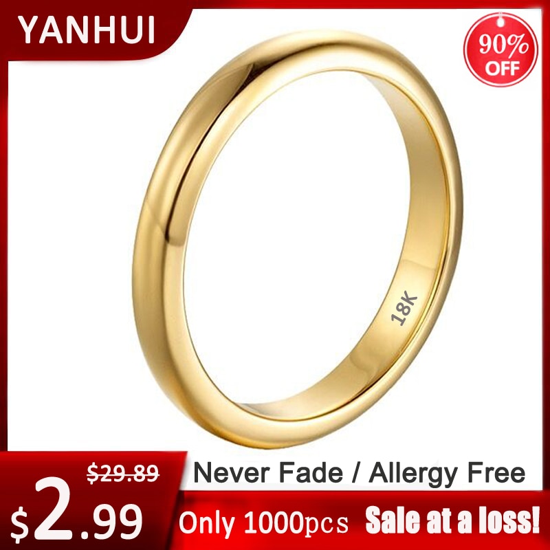 Stylish 18 K Gold Gloss Ring for Women and Men Sim... – Vicedeal