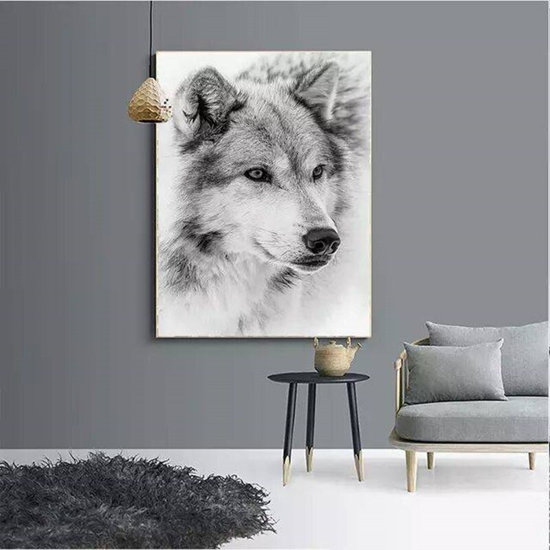 Modern Minimalism Style Black And White Cool Wolf ... – Grandado