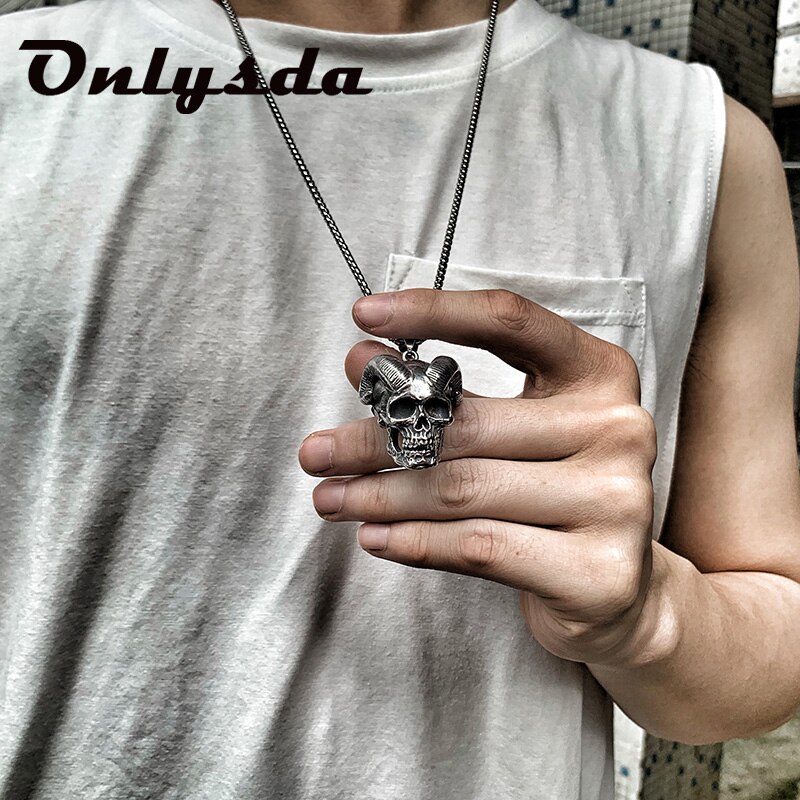 Gothic Punk Pendant For Man Retro Skeleton Devil M... – Grandado