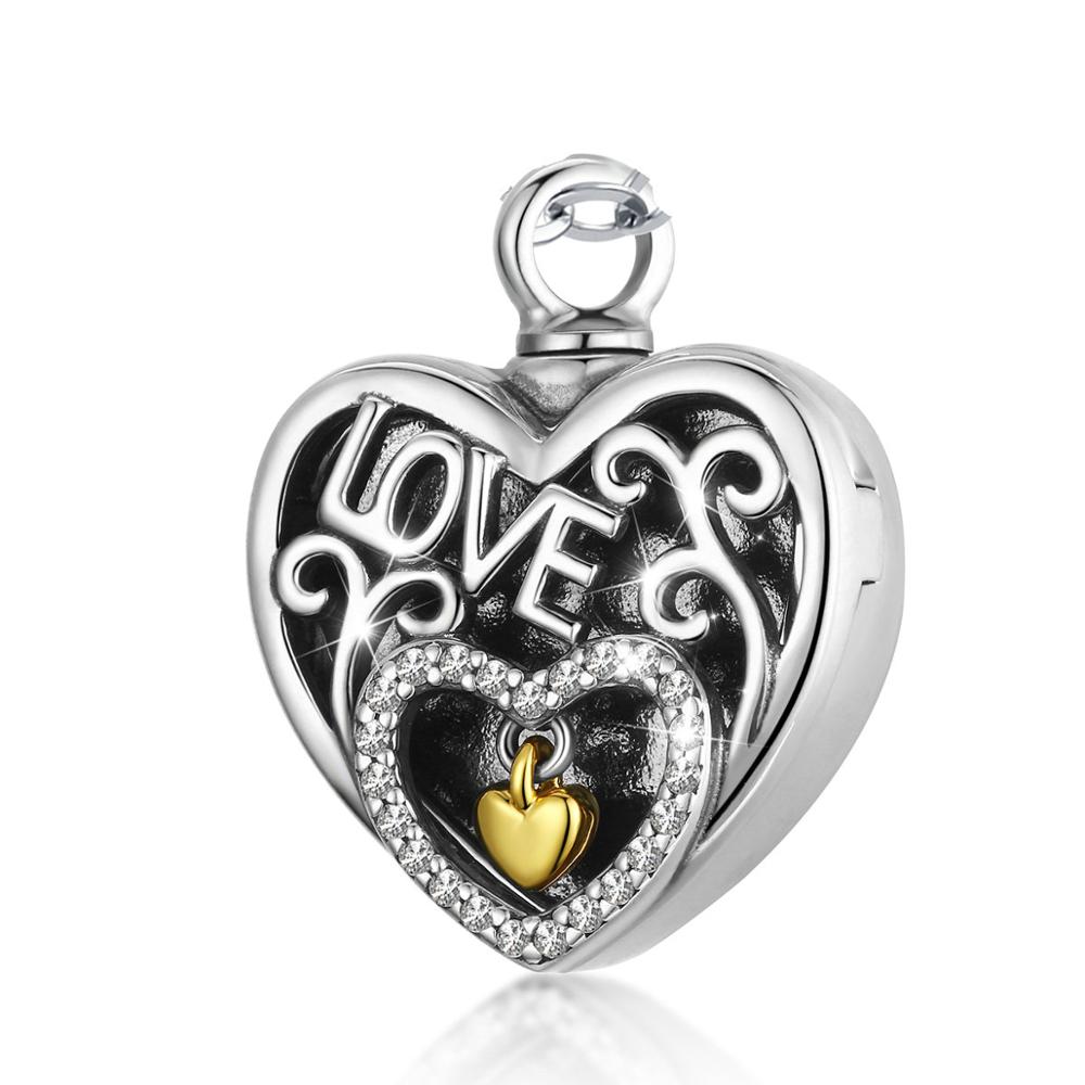 Eudora Sterling Silver Heart Locket Heart crematio... – Grandado