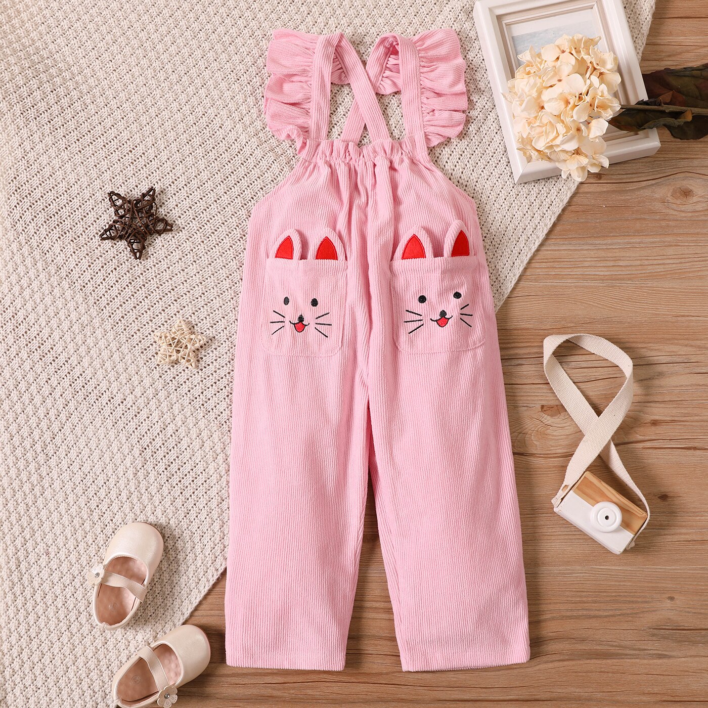 PatPat-mono con orejas bordadas de gato para niña,... – Grandado