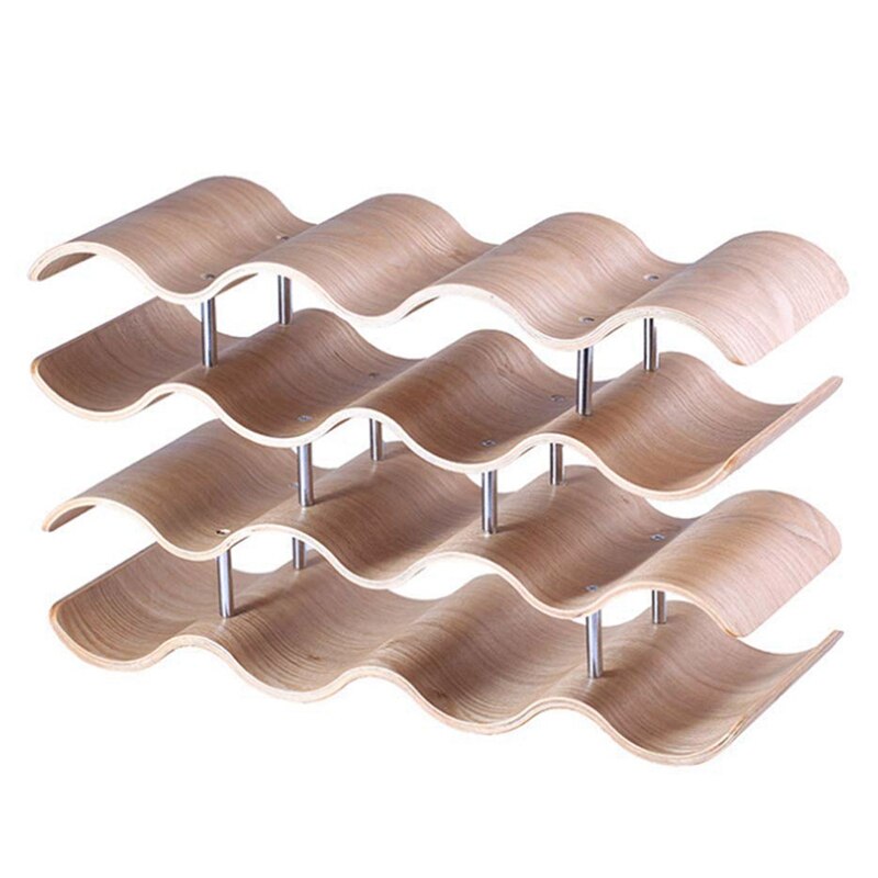 Wooden Wave Wine Rack Home Grape Wine Shelf Wine C... – Grandado