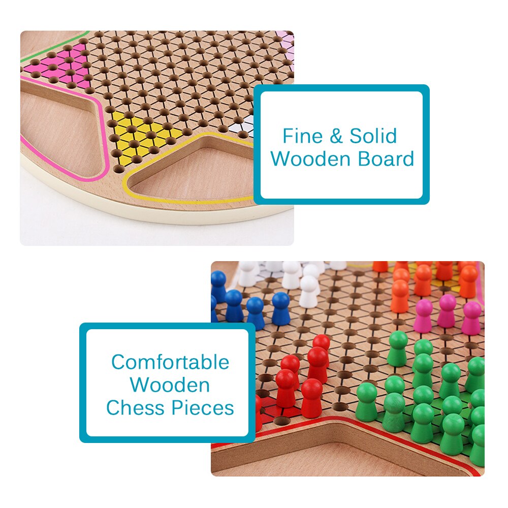 2 In 1 Chinese Checker Wooden Board Game for Famil... – Grandado