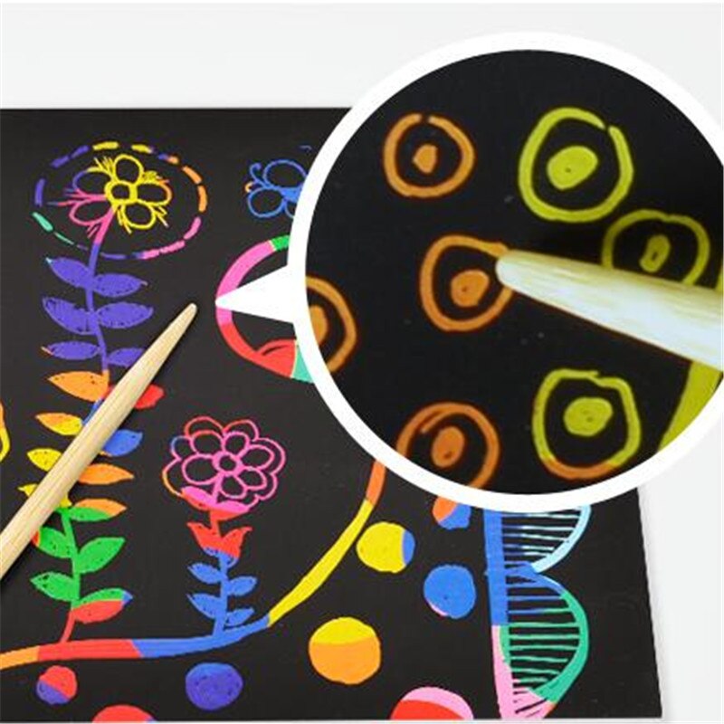 50 Sheets Scratch Art Paper Magic Painting Toy dra... – Vicedeal