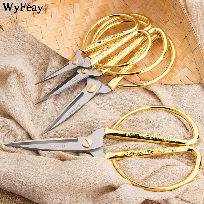 Stainless Steel Gold Sewing Scissors Short Cutter ... – Grandado