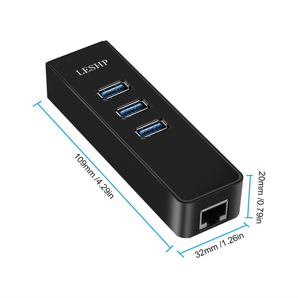 Usb C Hub 1000Mbps 3 Poorten Usb 3.0 Type C Hub Us... – Grandado