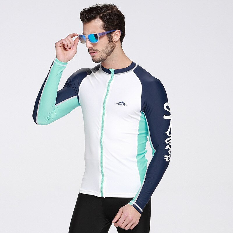 SBART Men White Long Sleeve Wetsuit Men Rash Guard... – Vicedeal