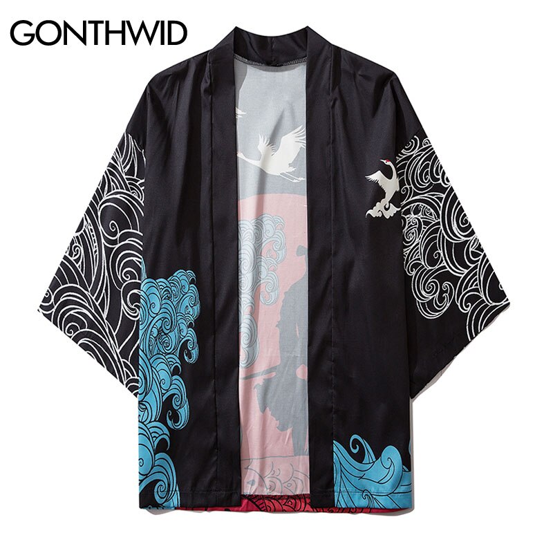 GONTHWID Japanese Samurai Flying Cranes Printed Ki... – Grandado