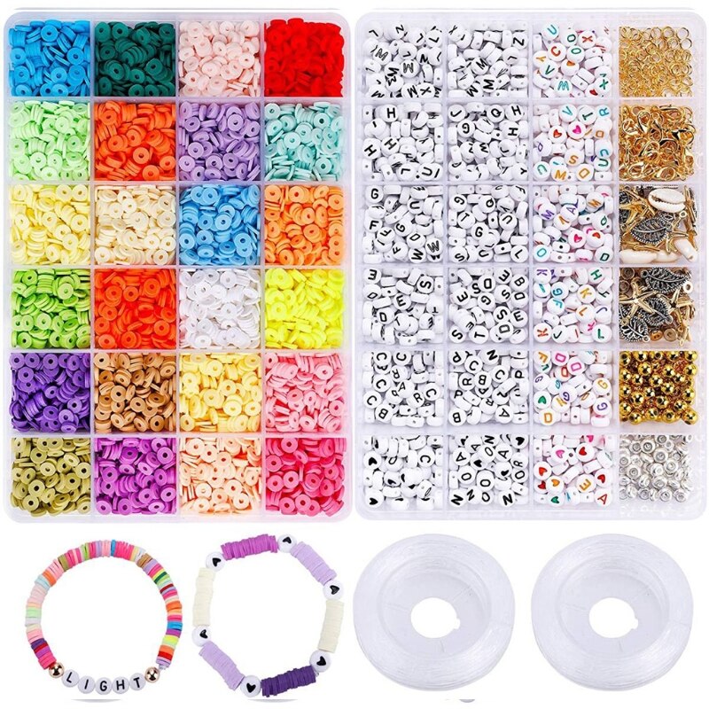 Flat Round Clay Beads for Jewelry Making Necklaces... – Grandado