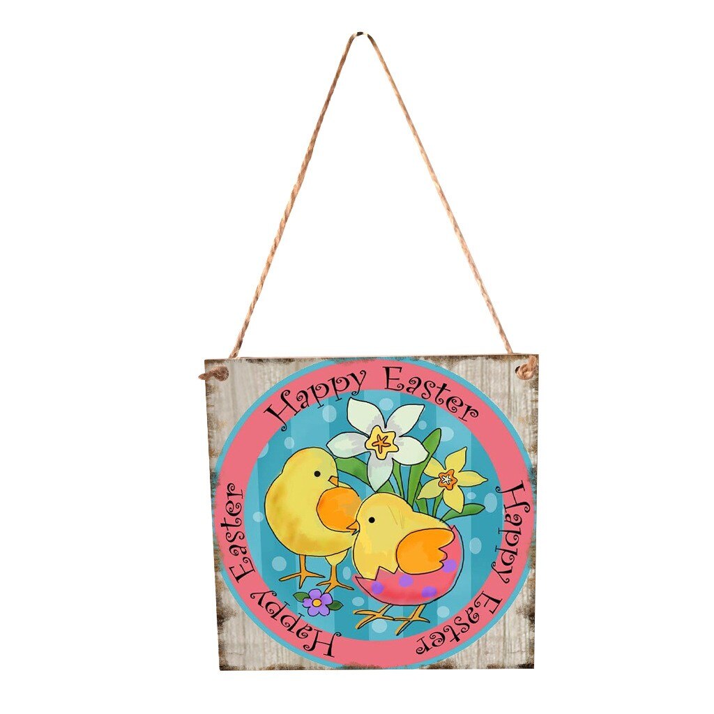 Happy Easter Welcome Decorative plaque Wooden East... – Grandado