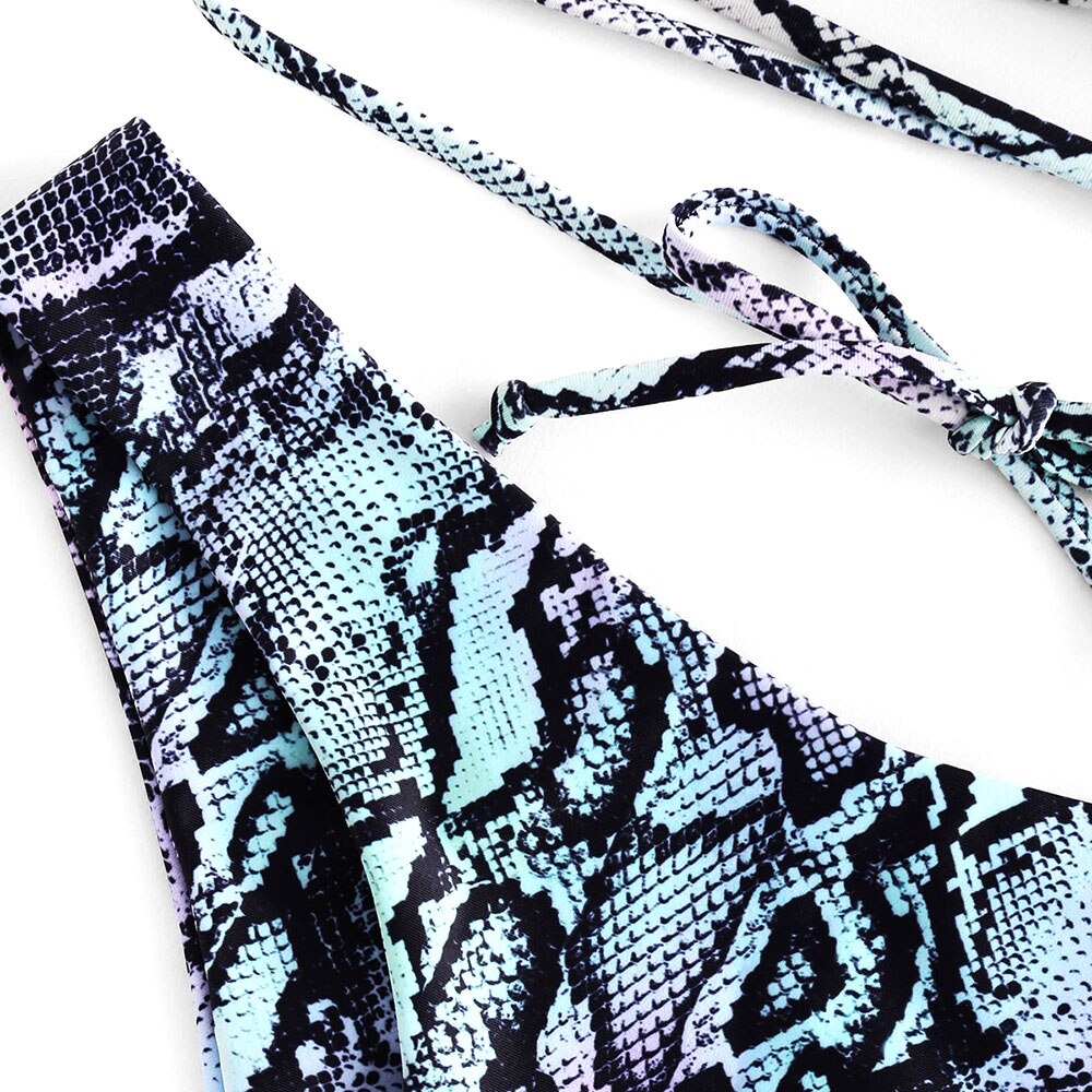 ZAFUL Female Bandeau Snakeskin Print Leopard Tie H... – Grandado