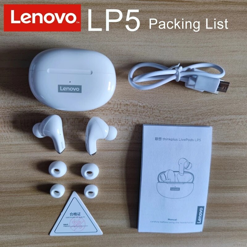 Originl Lenovo LP5 Bluetooth Earphone IPX5 Waterpr... – Grandado