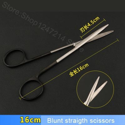12.5 15 16 18cm black handle round head scissors f... – Grandado