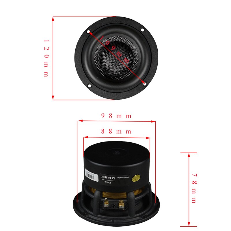 4 zoll Reine Bass Lautsprecher 4Ohm 8Ohm 80W Audio... – Grandado