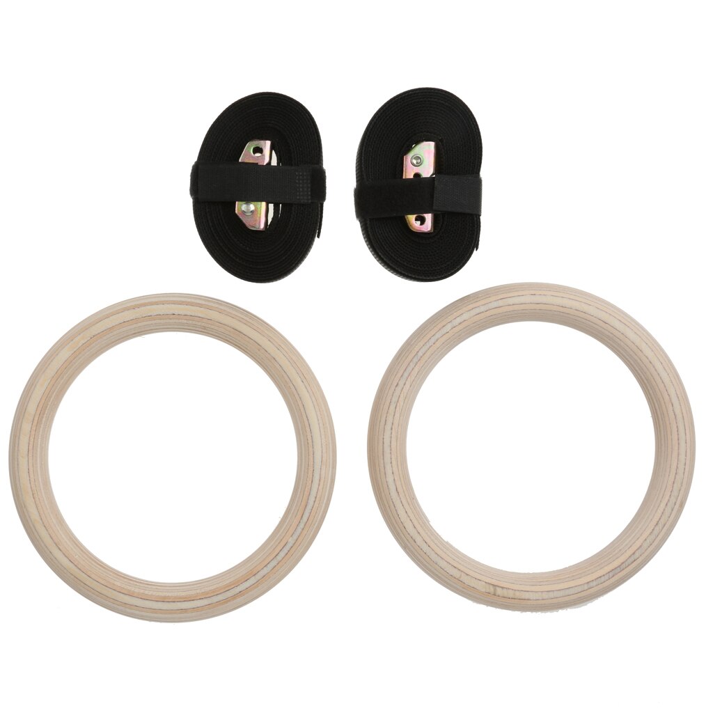 Brich Wood Gymnastic Rings Adjustable Pair Olympic... – Grandado