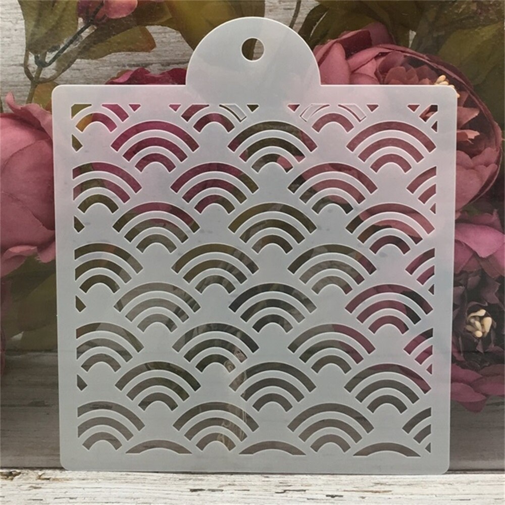 1Pcs 6inch Wavy Signal DIY Layering Stencils Wall ... – Vicedeal