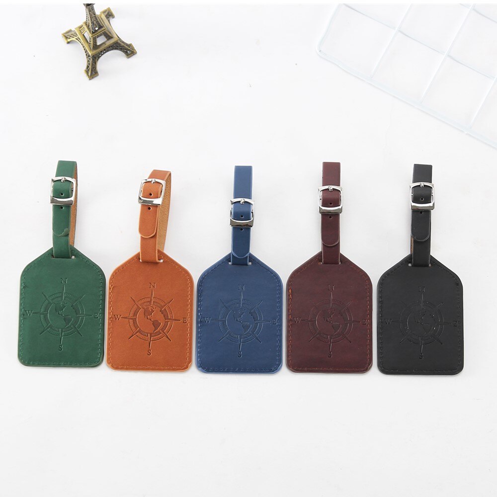 Compass Luggage Tag PU Leather Suitcase Label Bag ... – Grandado