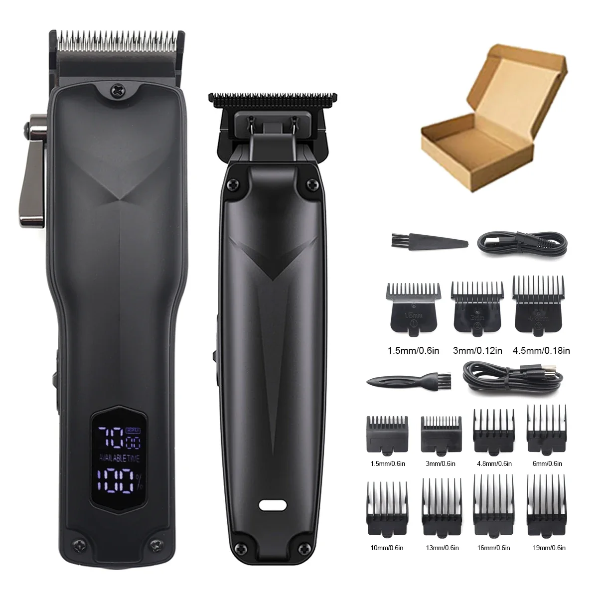 Hair Cutter Ceramic Blade Hair Cutting Machine LCD... – Grandado