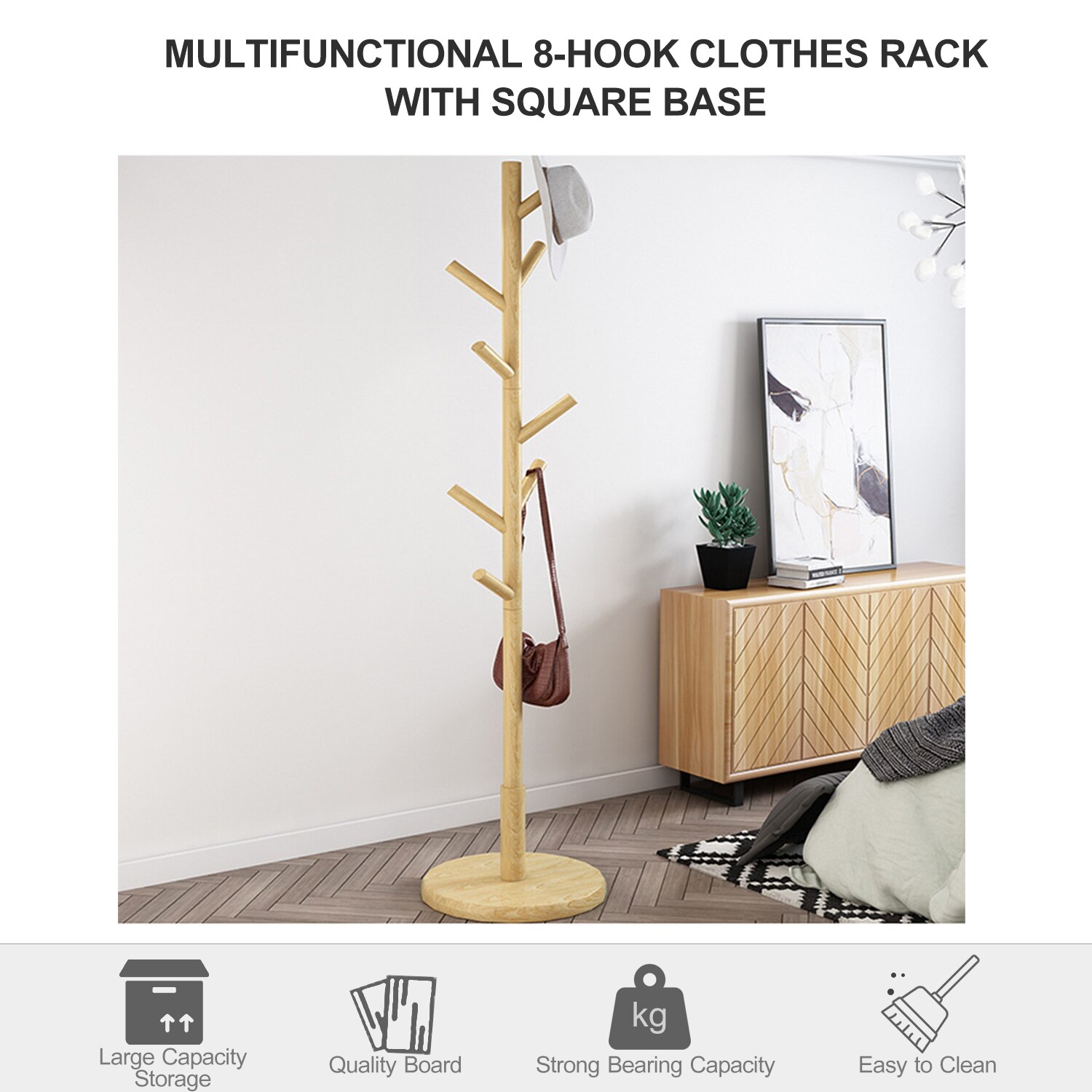 Assembled Clothes Rack Cylindrical 8-Branch Clothe... – Grandado