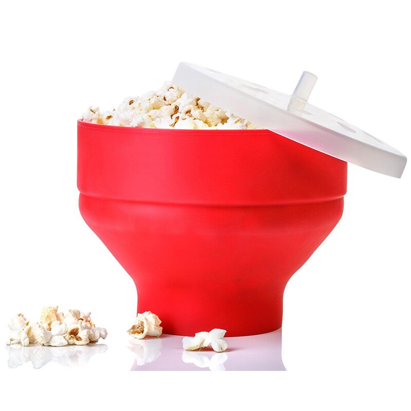 FDA Red Silicone Popcorn Bowl Microwave Popcorn Ma... – Grandado