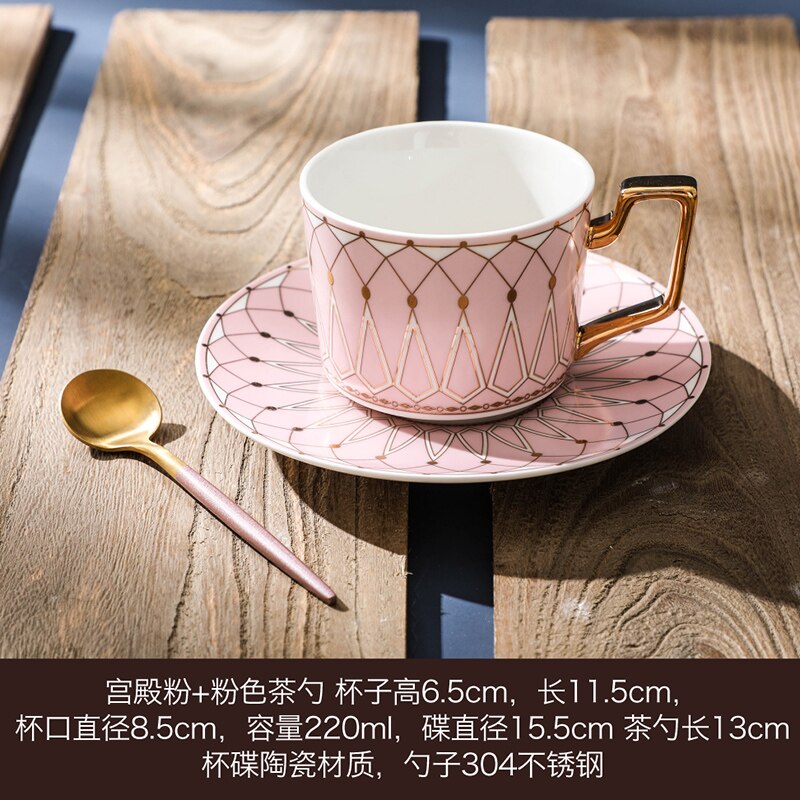 Striped Coffee Cup Bone China Luxury European Gold... – Grandado