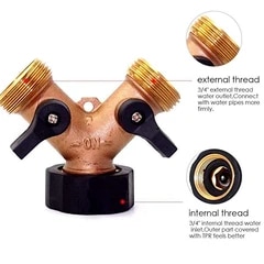 All-Copper Garden Three-Way Ball Valve American Ga... – Grandado
