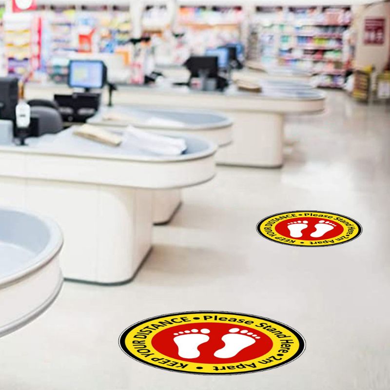5PCS Social Distancing Shop Floor Stickers Anti Sl... – Vicedeal