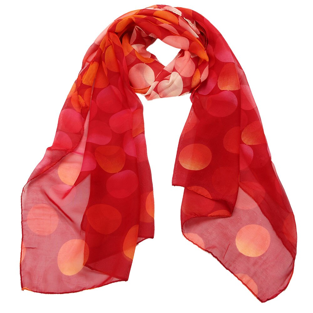 Women Silk Scarves Wraps Polka Dot Print Chiffon S... – Vicedeal