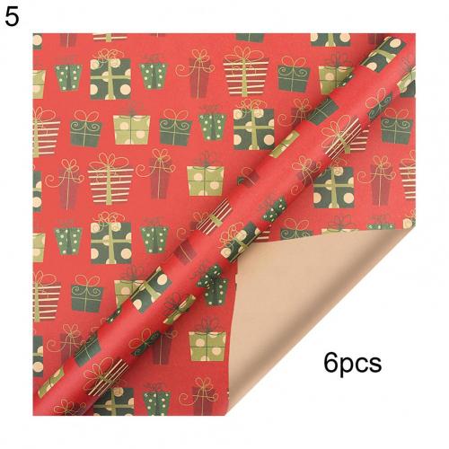 Colorful 6Pcs Cute Festive Christmas Wrapping Pape... – Vicedeal
