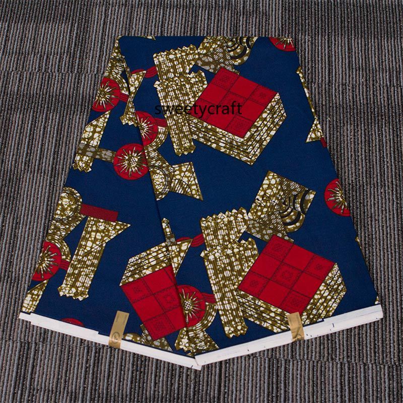 100% Polyester Afrikaanse Stof Wax Rode Raster Ged... – Vicedeal