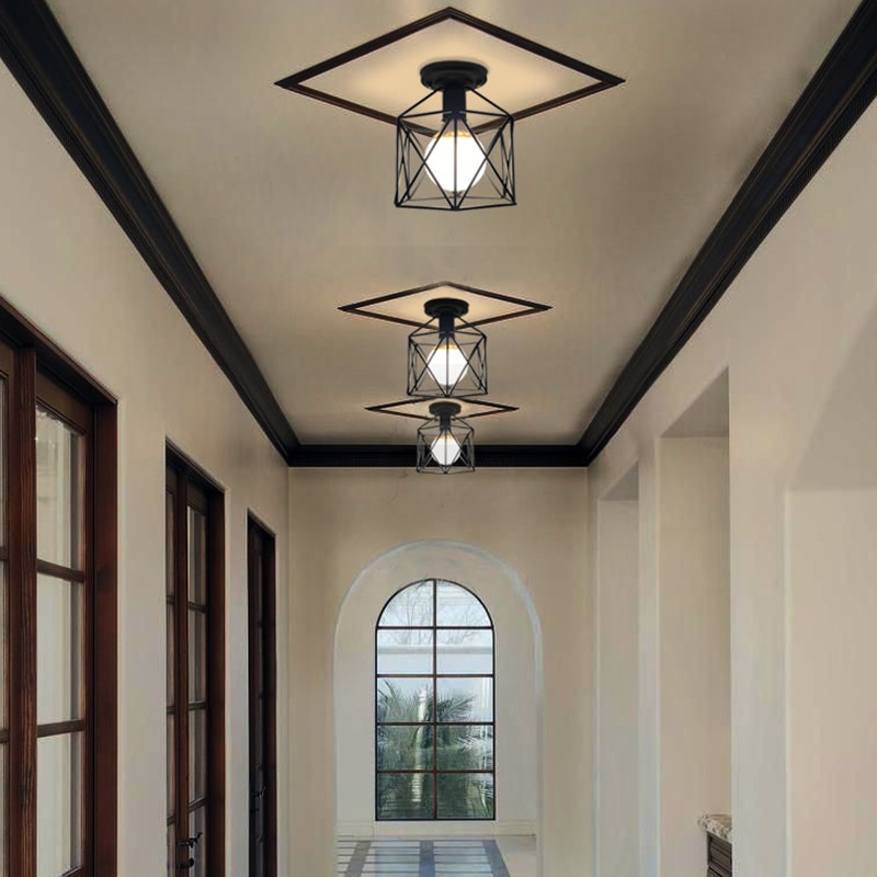 E27 Plafondlamp Armatuur Vintage Loft Zwarte Ijzer... – Vicedeal