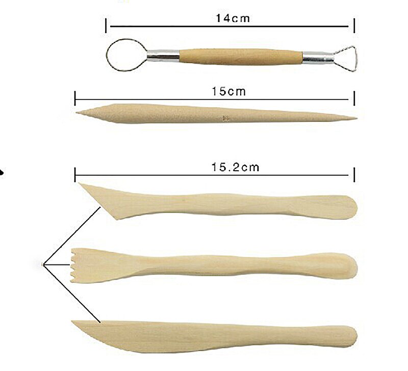 wooden clay sculpture knife 5 pcs sets of DIY chil... – Grandado