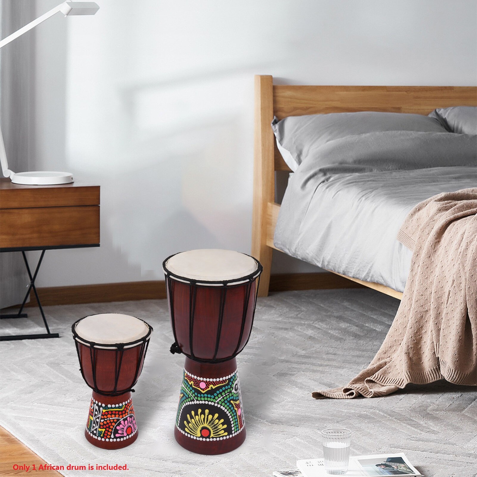 Muslady 6 Inch Djembe African Hand Drum Wooden Afr... – Grandado