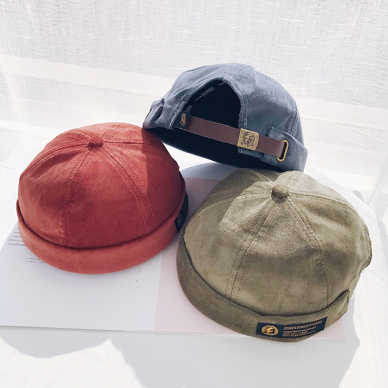 Retro Corduroy Originele Docker Sailor Biker Cap B... – Vicedeal