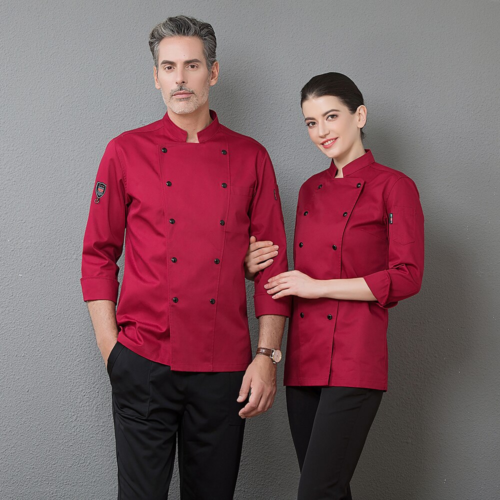 Unisex Men Restaurant Top Chef Uniform Long Sleeve... – Grandado