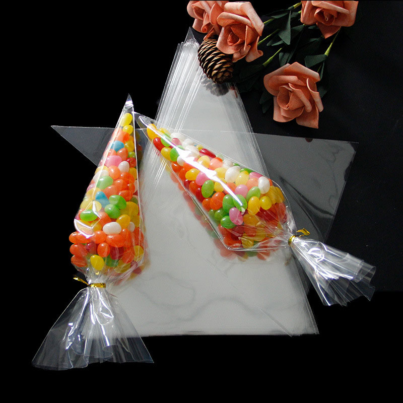 50Pcs Clear Cellophane Packing Bag Candy Cone Bags... – Grandado