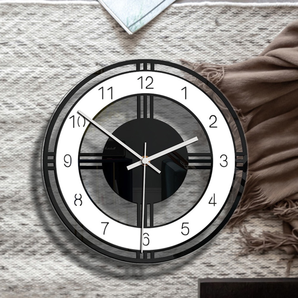 Simple Acrylic Round Dial Digital Mute Wall Clock ... – Grandado