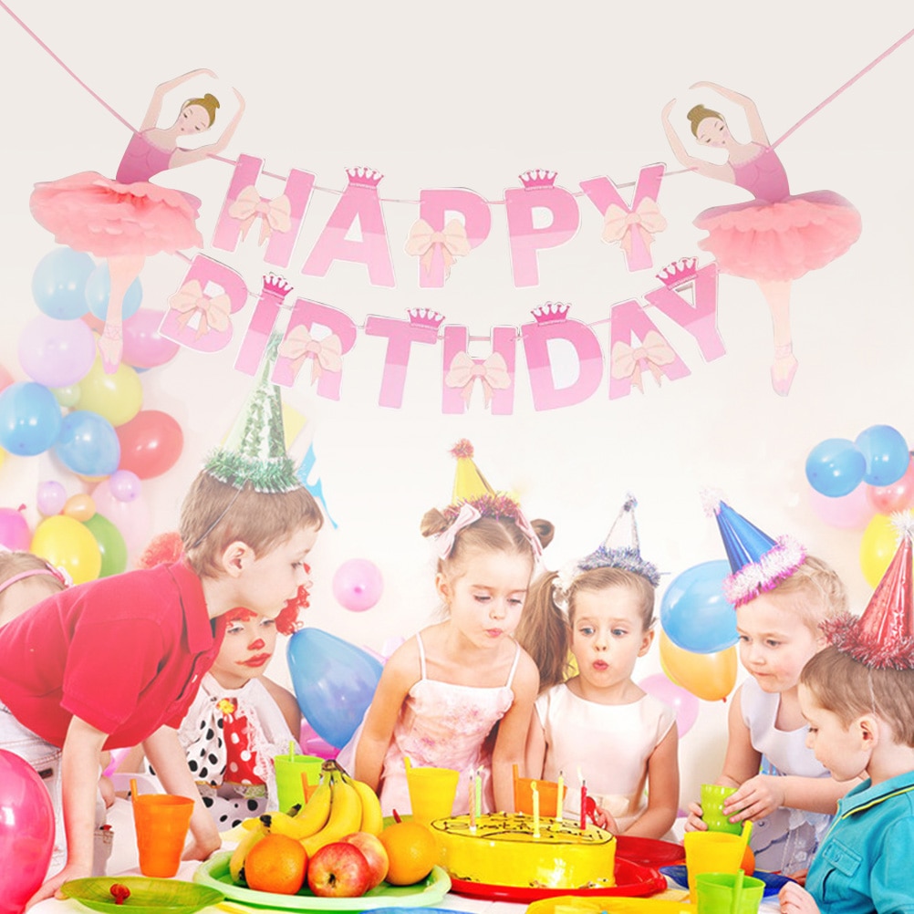 Cute Ballerina Ballet Girl Bunting Banner HAPPY BI... – Grandado