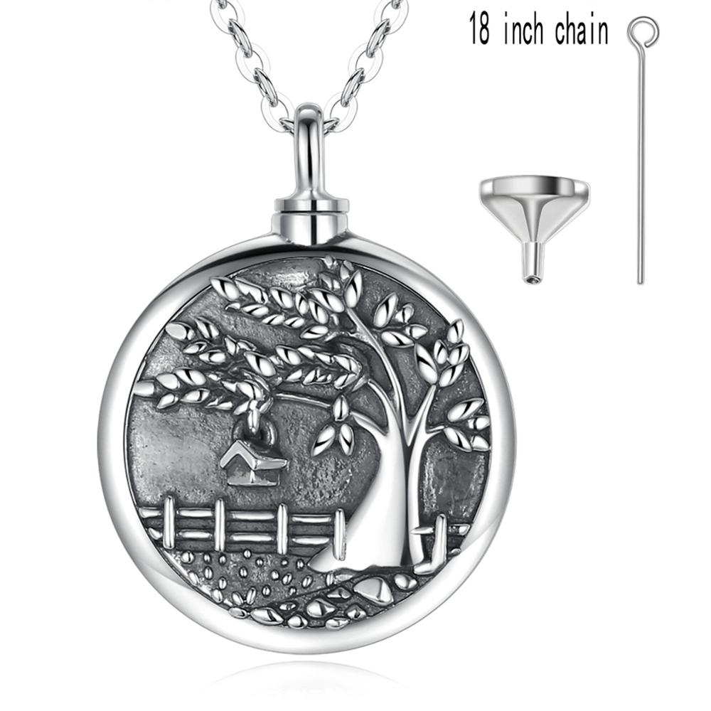 Eudora Sterling Silver round Locket Tree of life f... – Grandado