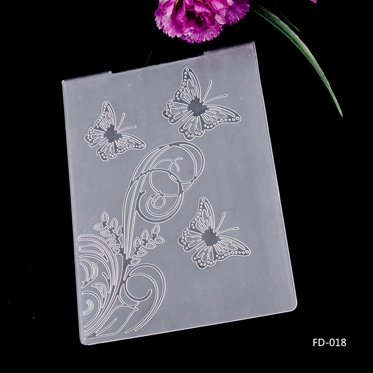 Butterfly And Flower Plastic Embossing Folders for... – Grandado
