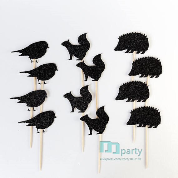 18Pcs Woodland Dier Cupcake Toppers Vogel Eekhoorn... – Vicedeal