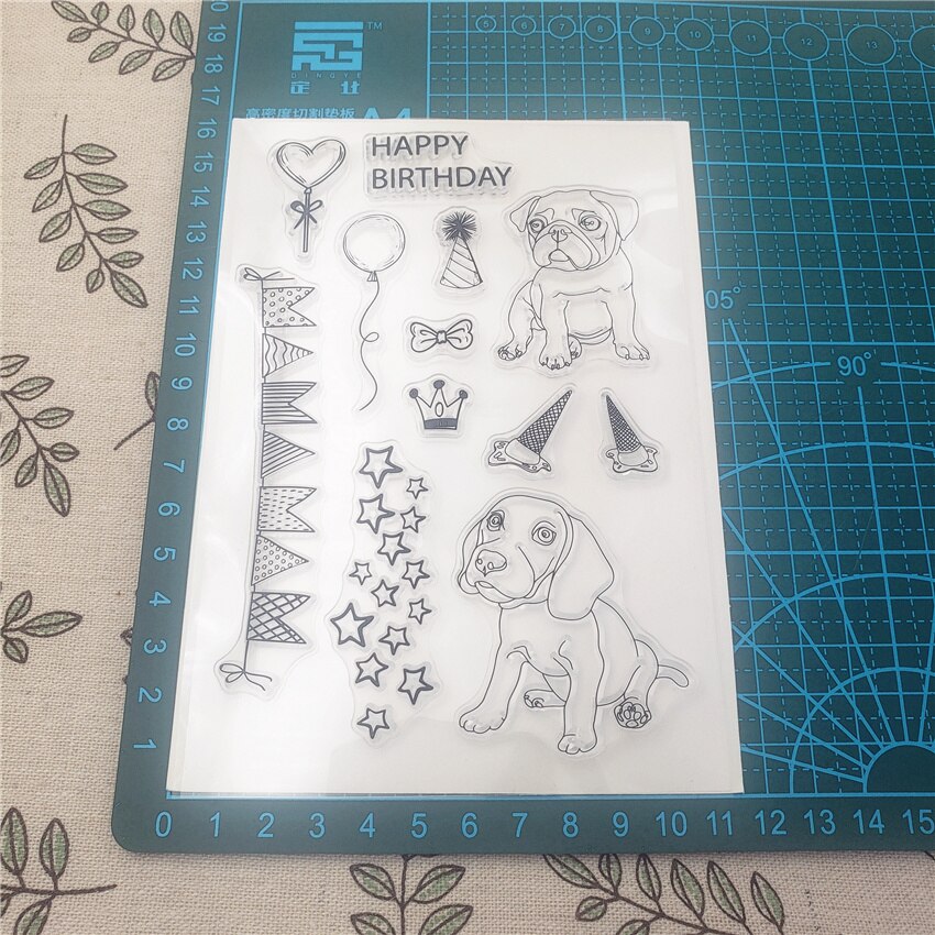Dogs Happy Birthday Clear Rubber Stamps for DIY Sc... – Grandado