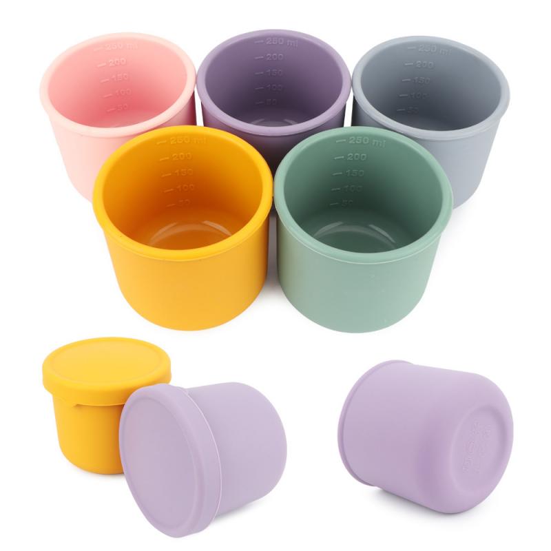 250ml Silicone Cups Baby Learn To Drink Cup With L... – Grandado